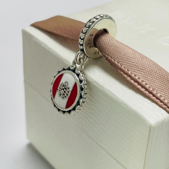 Pandora | Jewelry | Pandora Peru Flag Pendant Charm Bracelet | Poshmark